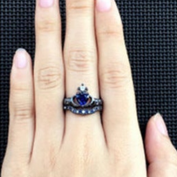 Jewelry | Unique Beautiful Blue Engagement Ring Set | Poshmark